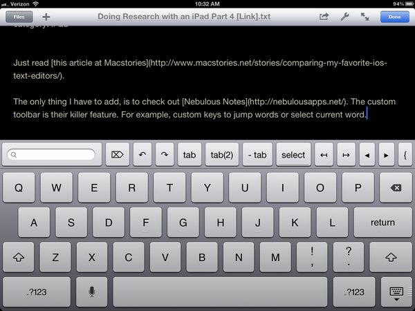 Doing Research with an iPad Part 4 — Plain Text Link - Macdrifter